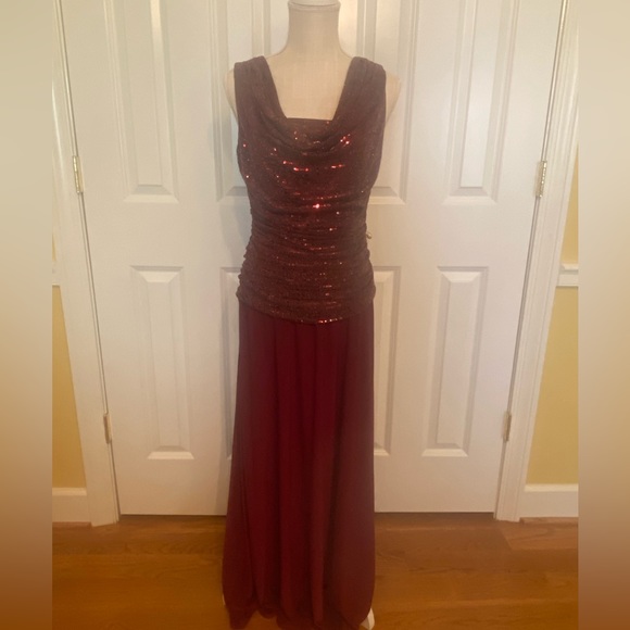 R&M Richards | Dresses | Rm Richards Merlot Sequin Evening Gown 2 ...